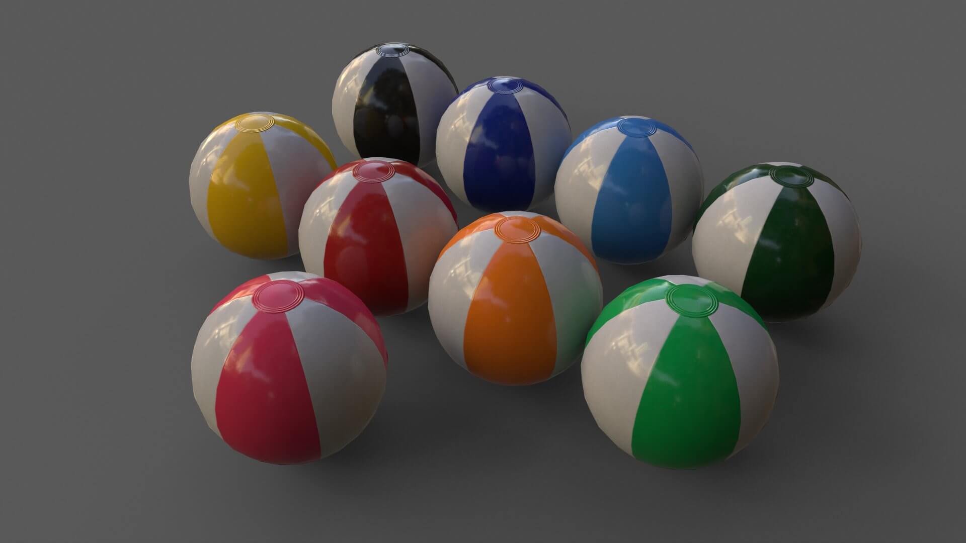Beach Ball and Inflatable Swimming Pool - 3D Model by PBR Cool