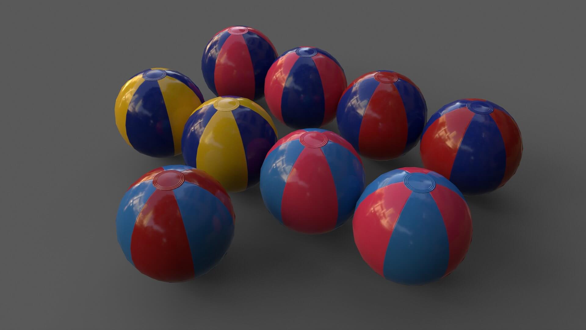 Beach Ball and Inflatable Swimming Pool - 3D Model by PBR Cool