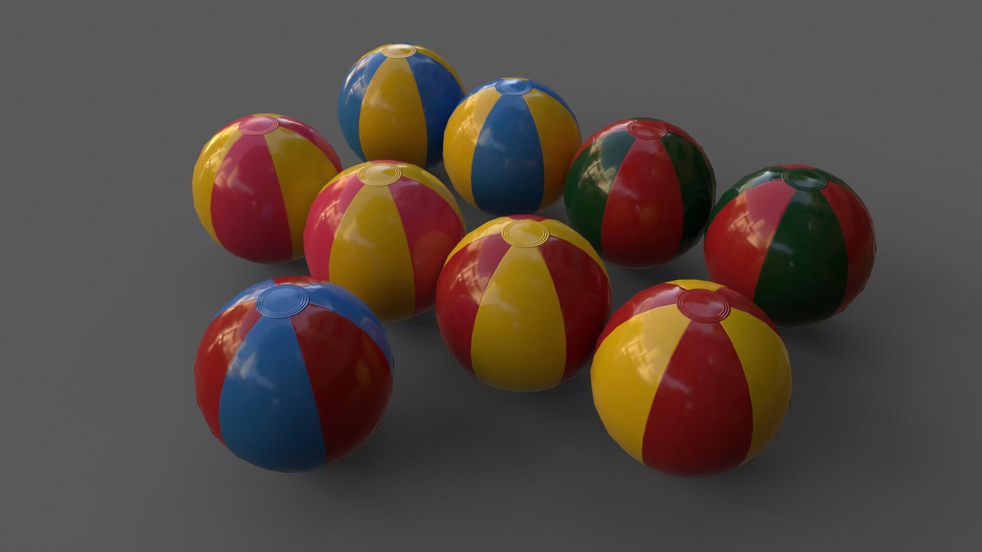 Beach Ball and Inflatable Swimming Pool - 3D Model by PBR Cool