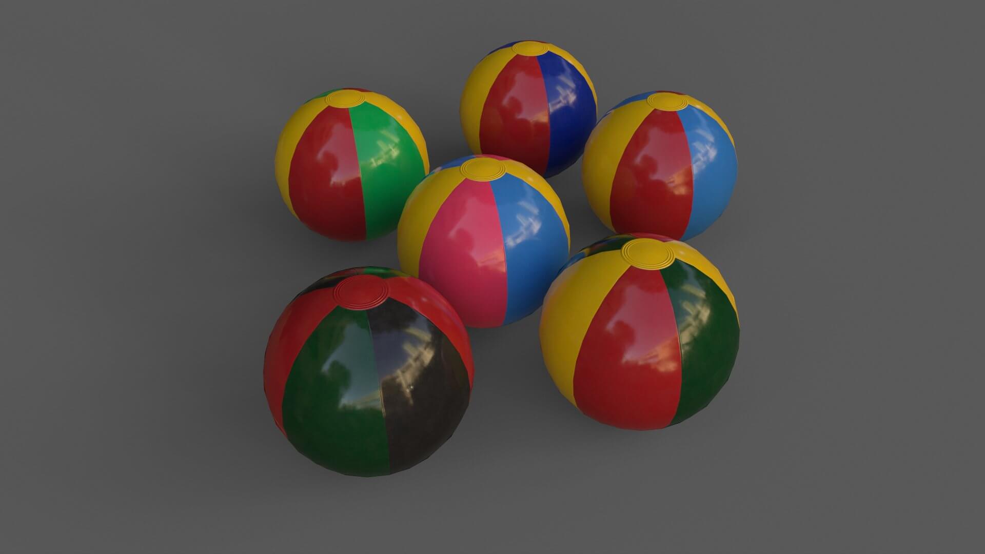 Beach Ball and Inflatable Swimming Pool - 3D Model by PBR Cool