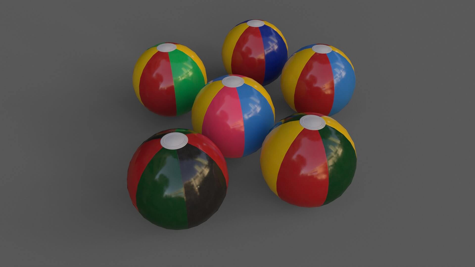 Beach Ball and Inflatable Swimming Pool - 3D Model by PBR Cool