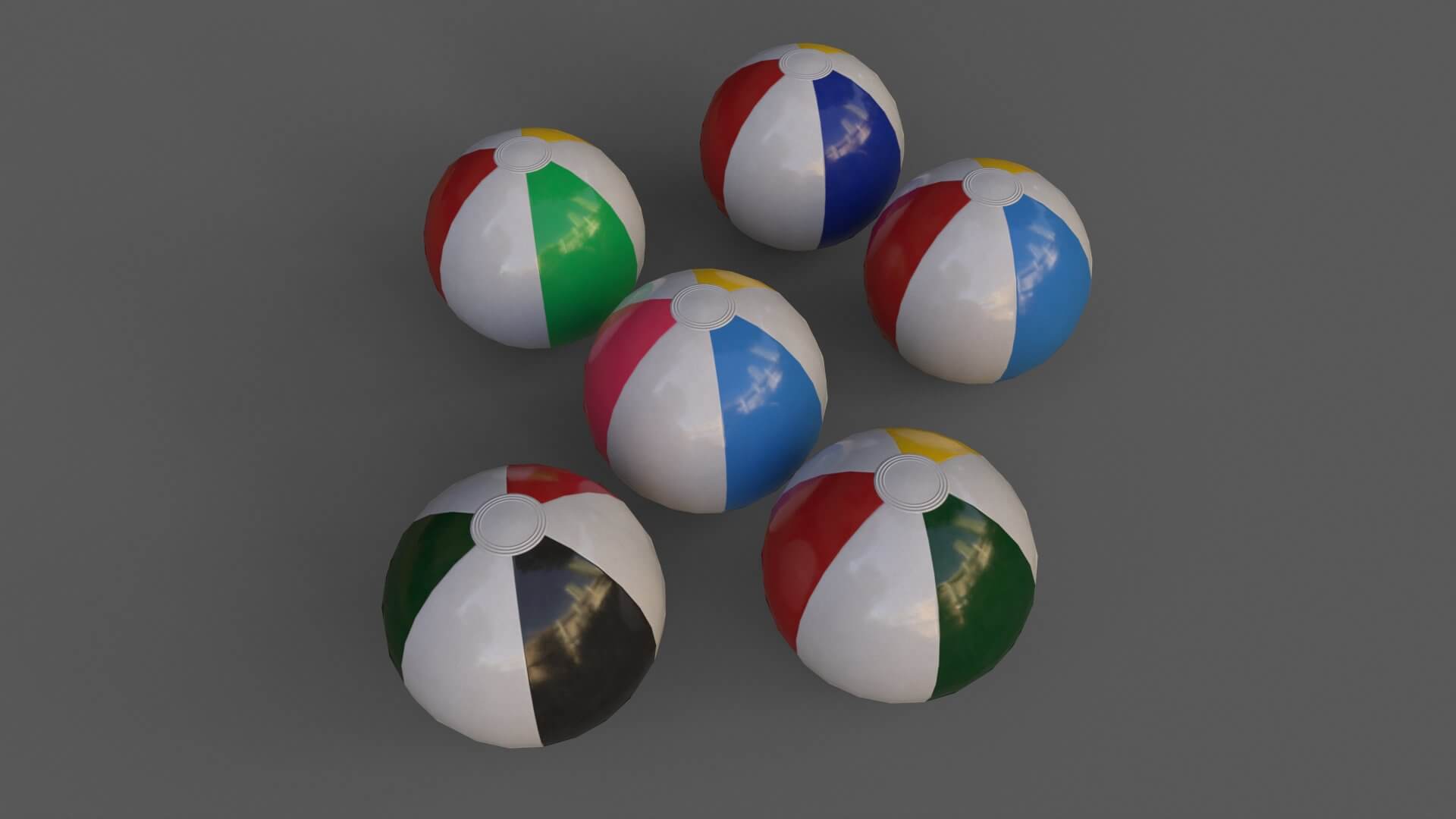 Beach Ball and Inflatable Swimming Pool - 3D Model by PBR Cool