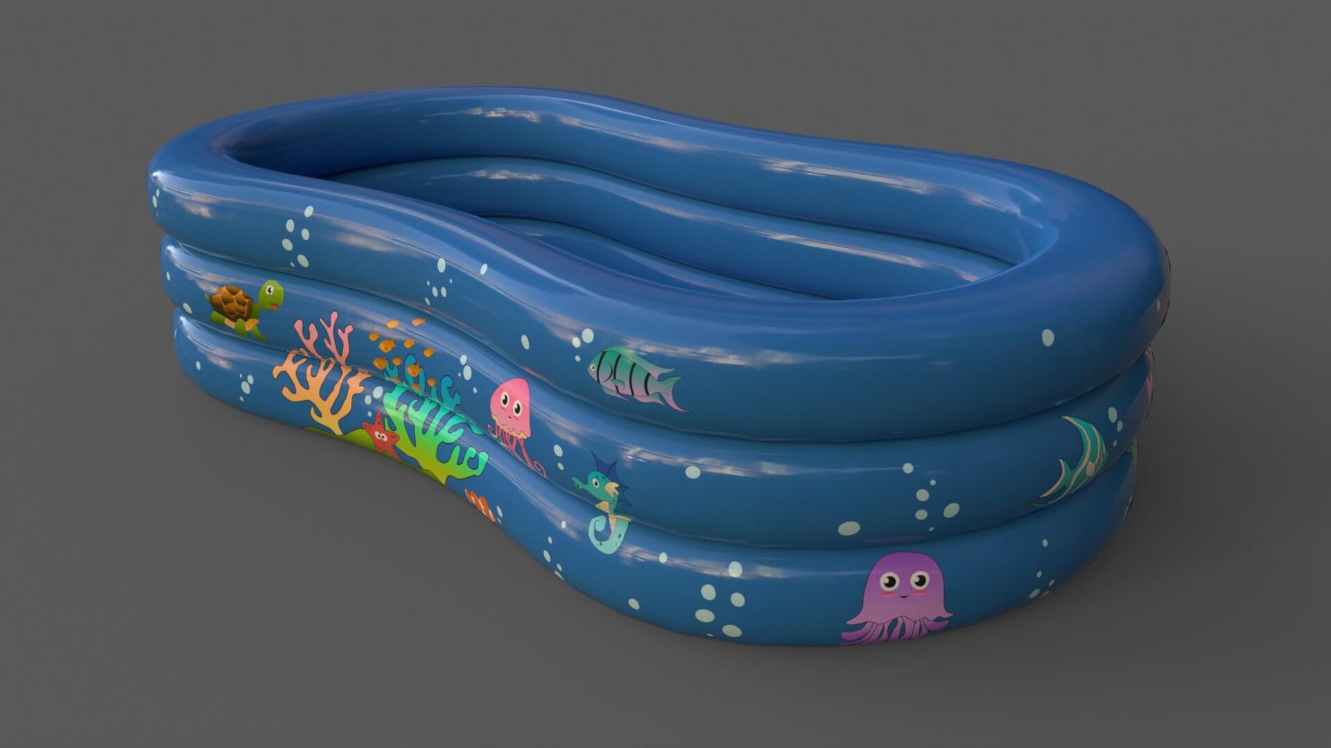 Beach Ball and Inflatable Swimming Pool - 3D Model by PBR Cool