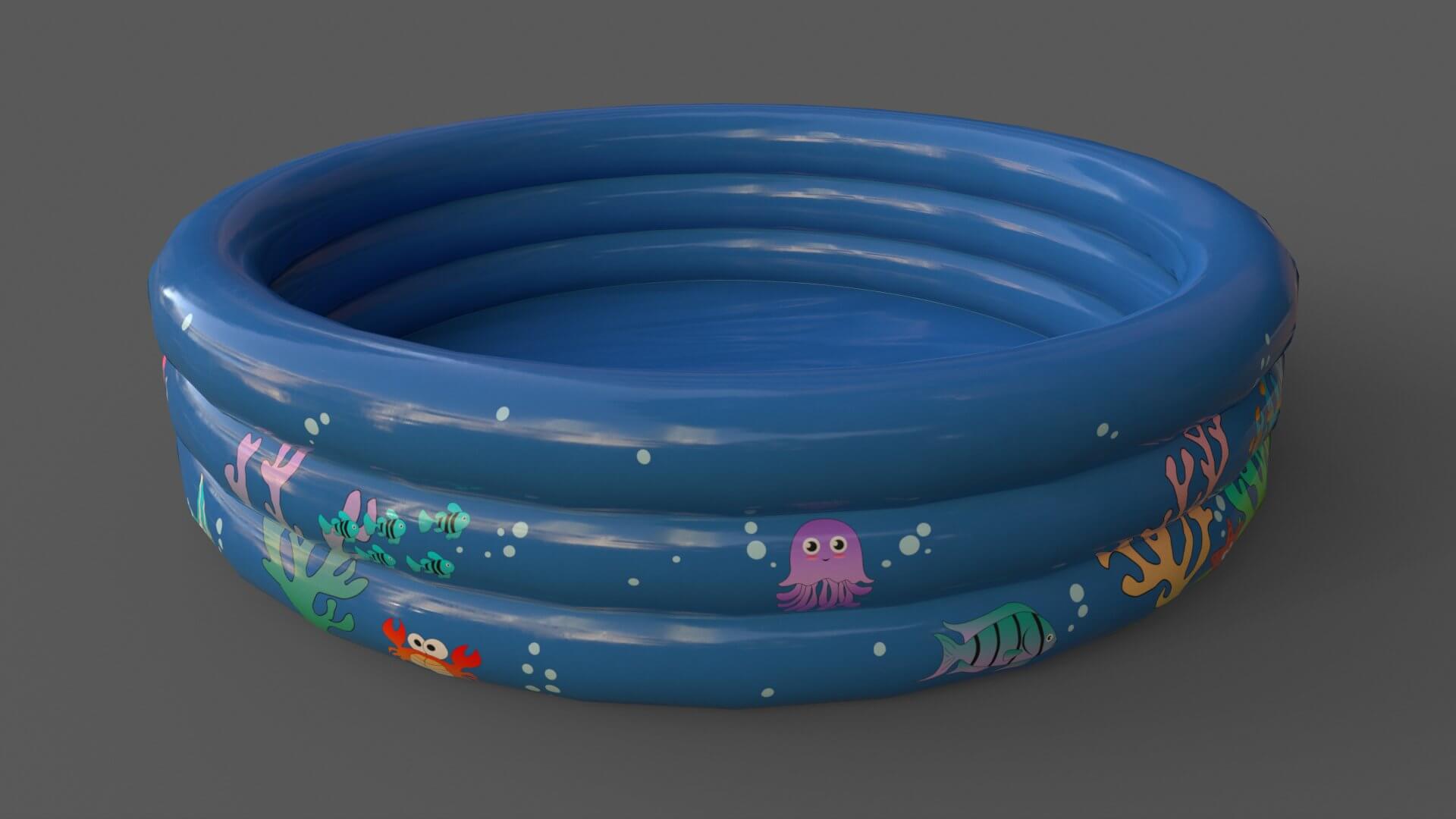 Beach Ball and Inflatable Swimming Pool - 3D Model by PBR Cool