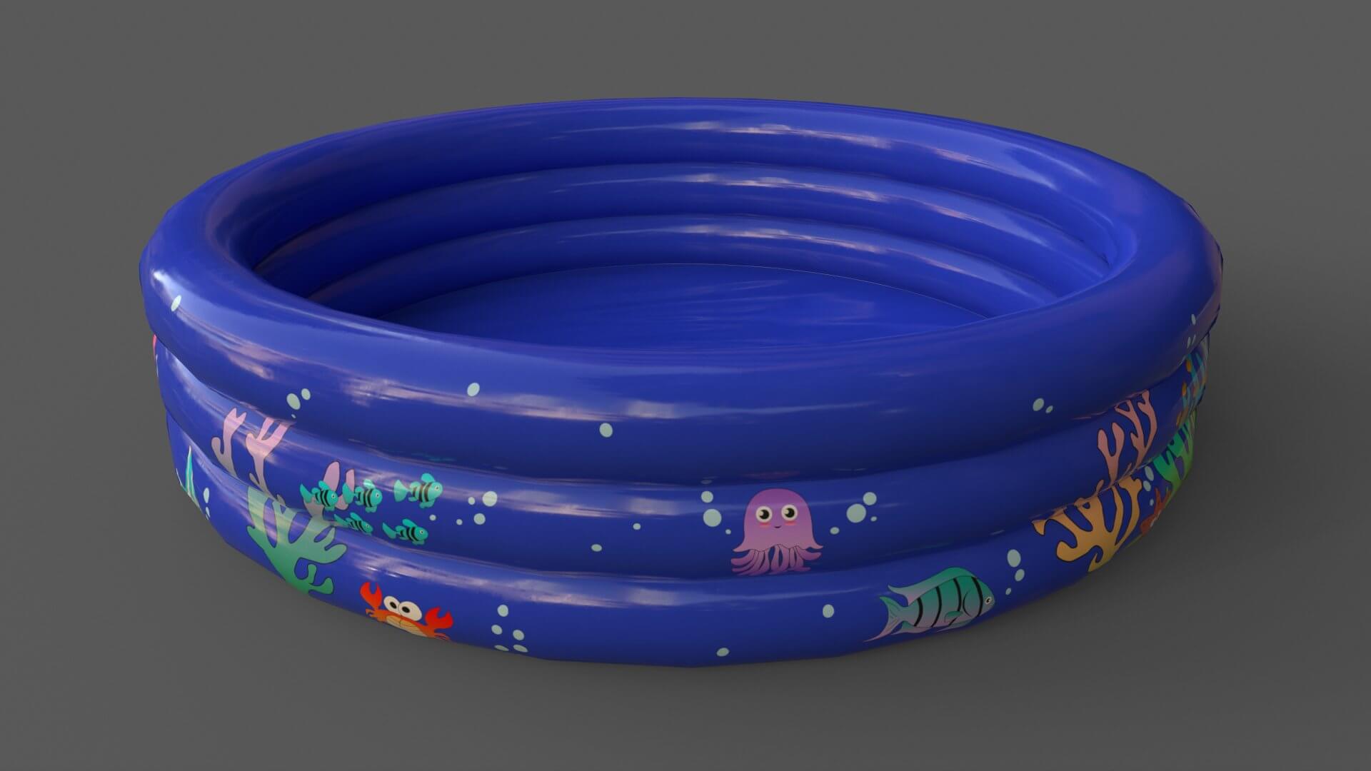 Beach Ball and Inflatable Swimming Pool - 3D Model by PBR Cool