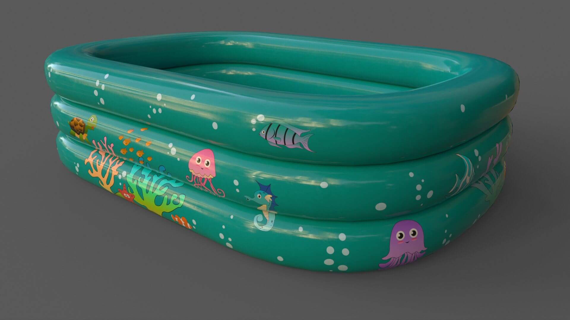 Beach Ball and Inflatable Swimming Pool - 3D Model by PBR Cool