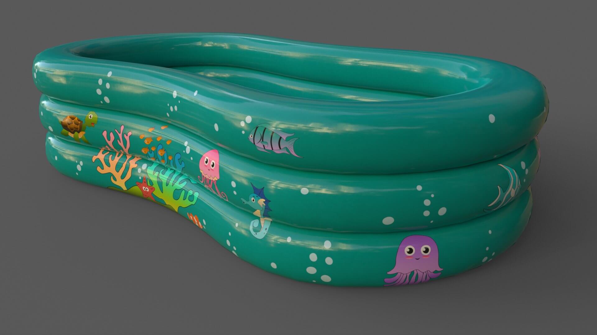 Beach Ball and Inflatable Swimming Pool - 3D Model by PBR Cool