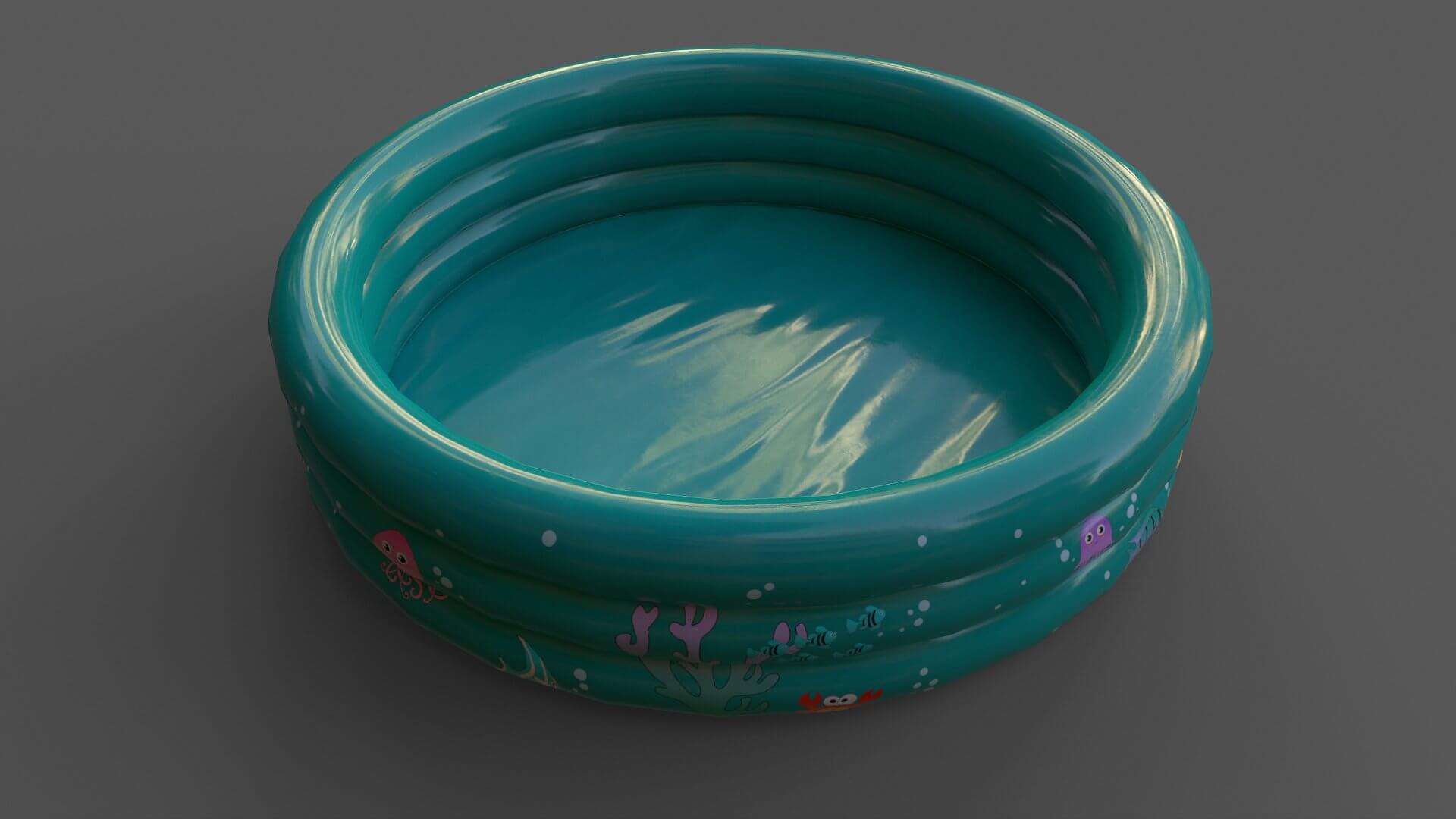 Beach Ball and Inflatable Swimming Pool - 3D Model by PBR Cool