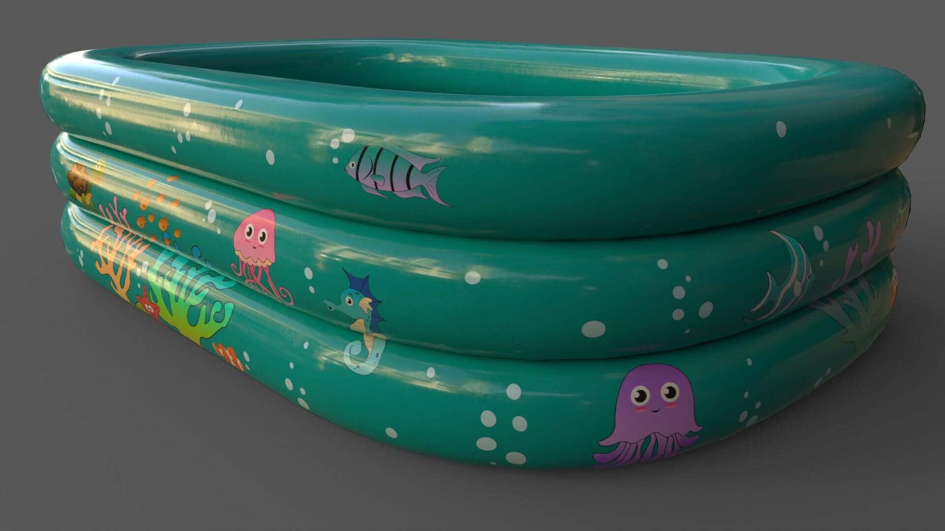 Beach Ball and Inflatable Swimming Pool - 3D Model by PBR Cool