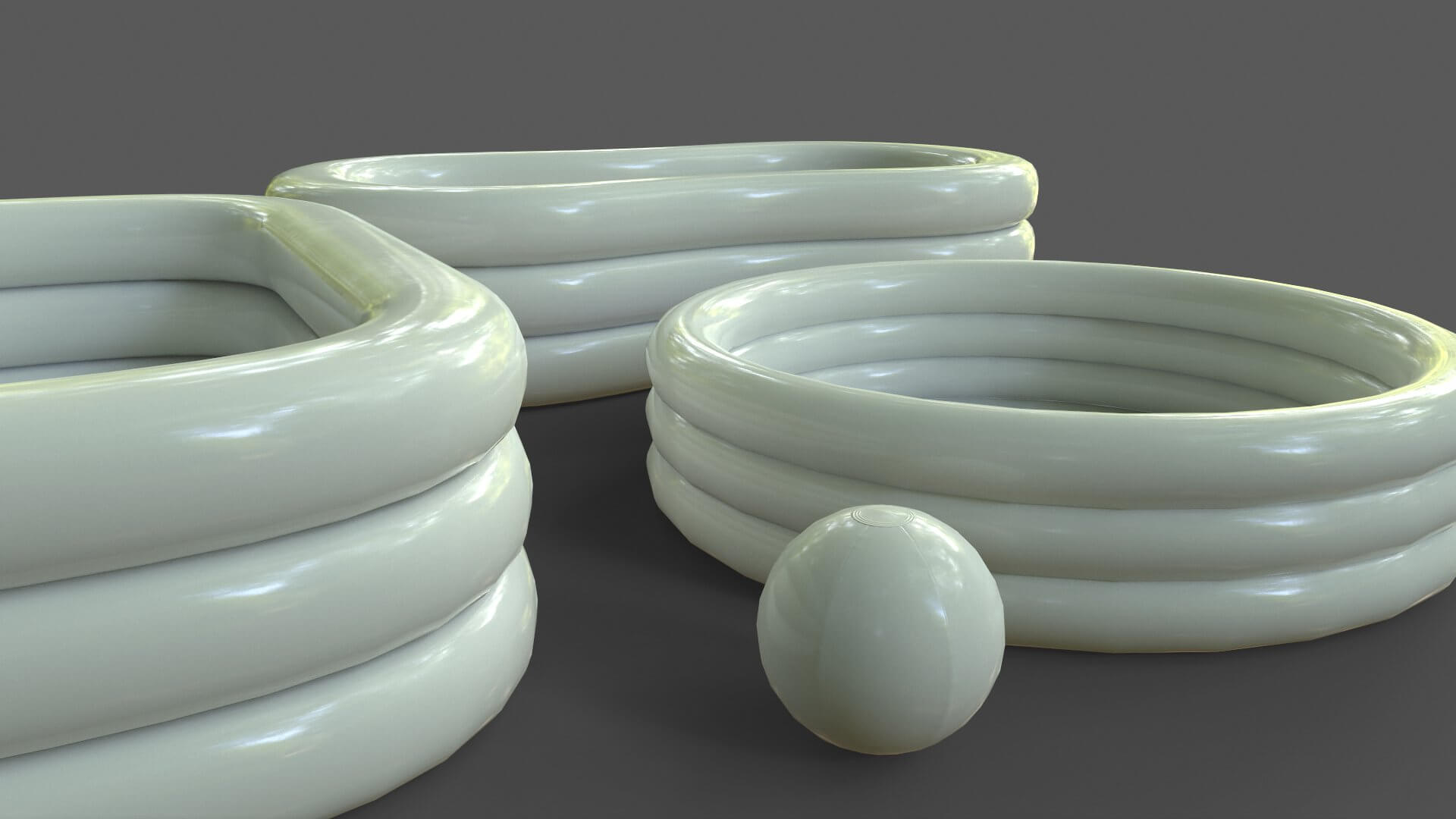 Beach Ball and Inflatable Swimming Pool - 3D Model by PBR Cool