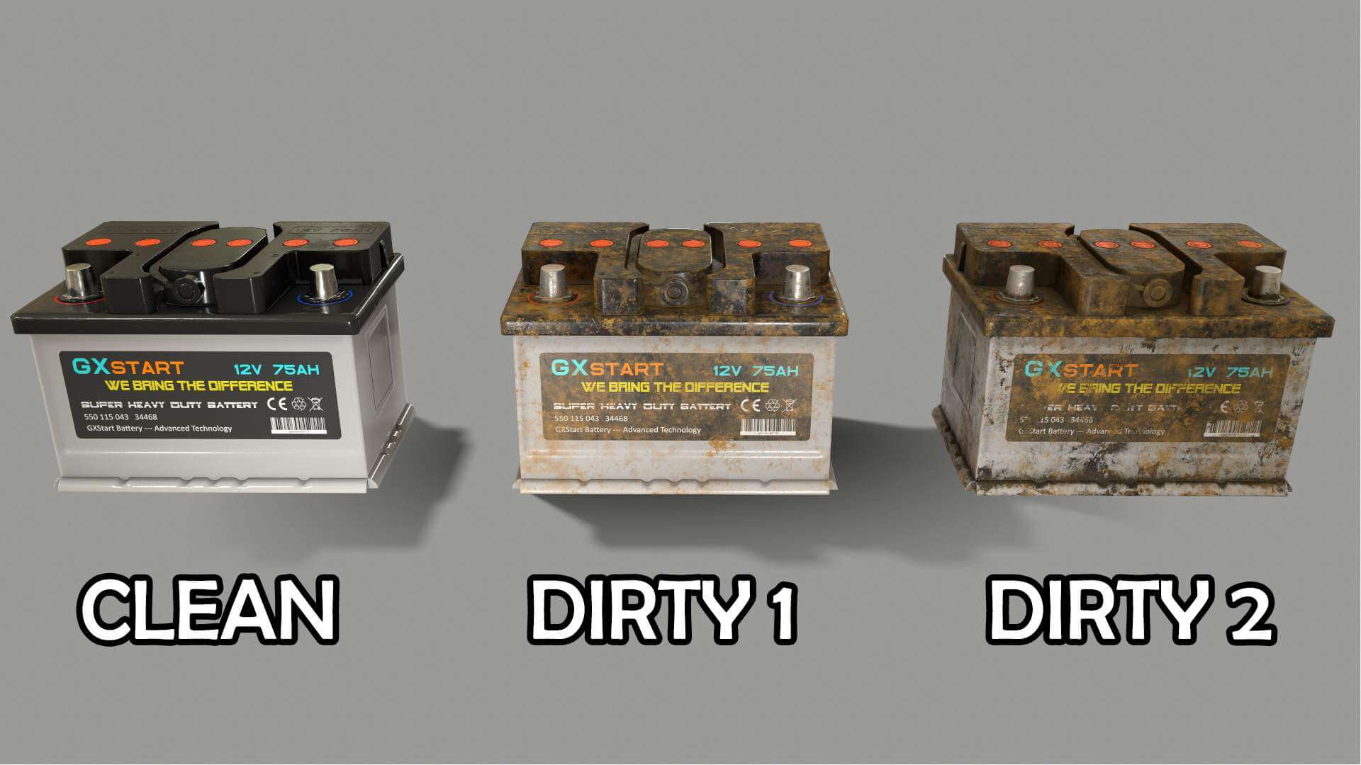 Car Battery - White 3D Model by PBR Cool