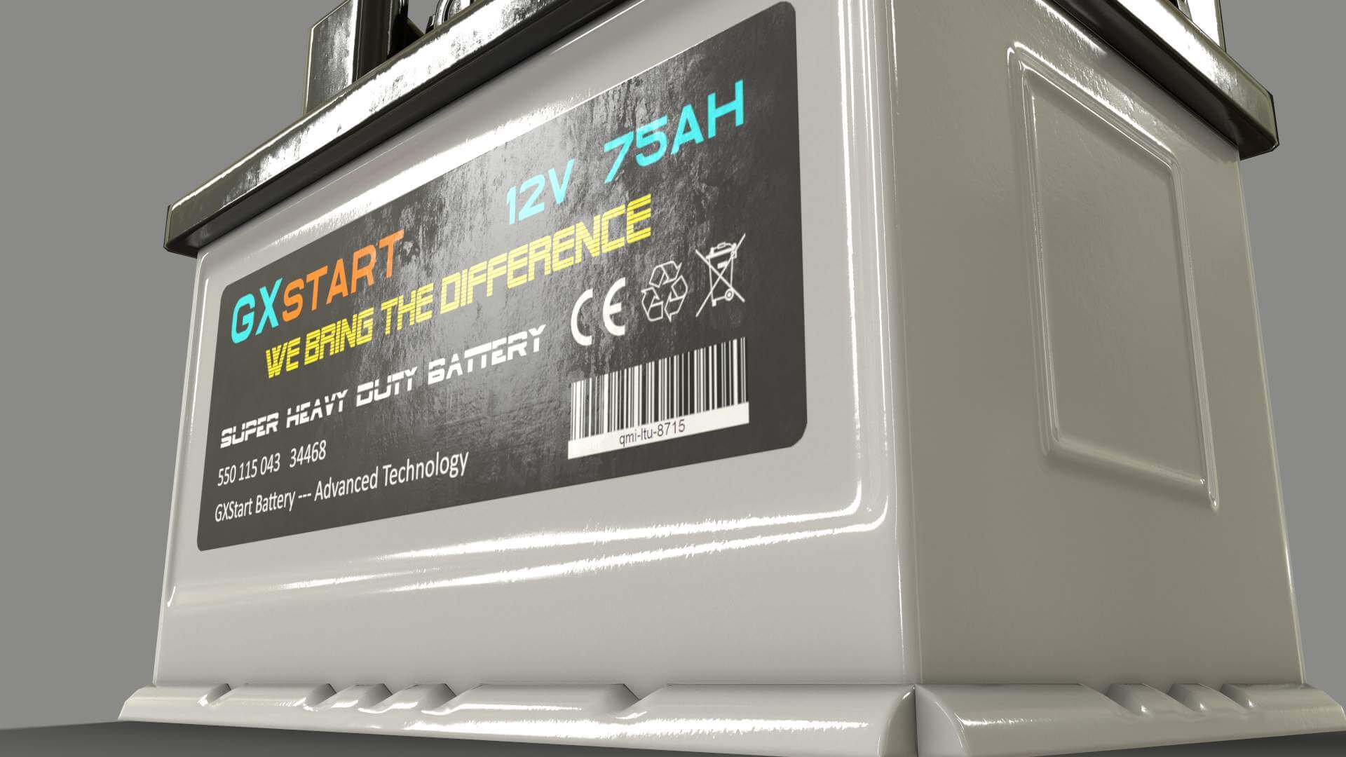 Car Battery - White 3D Model by PBR Cool