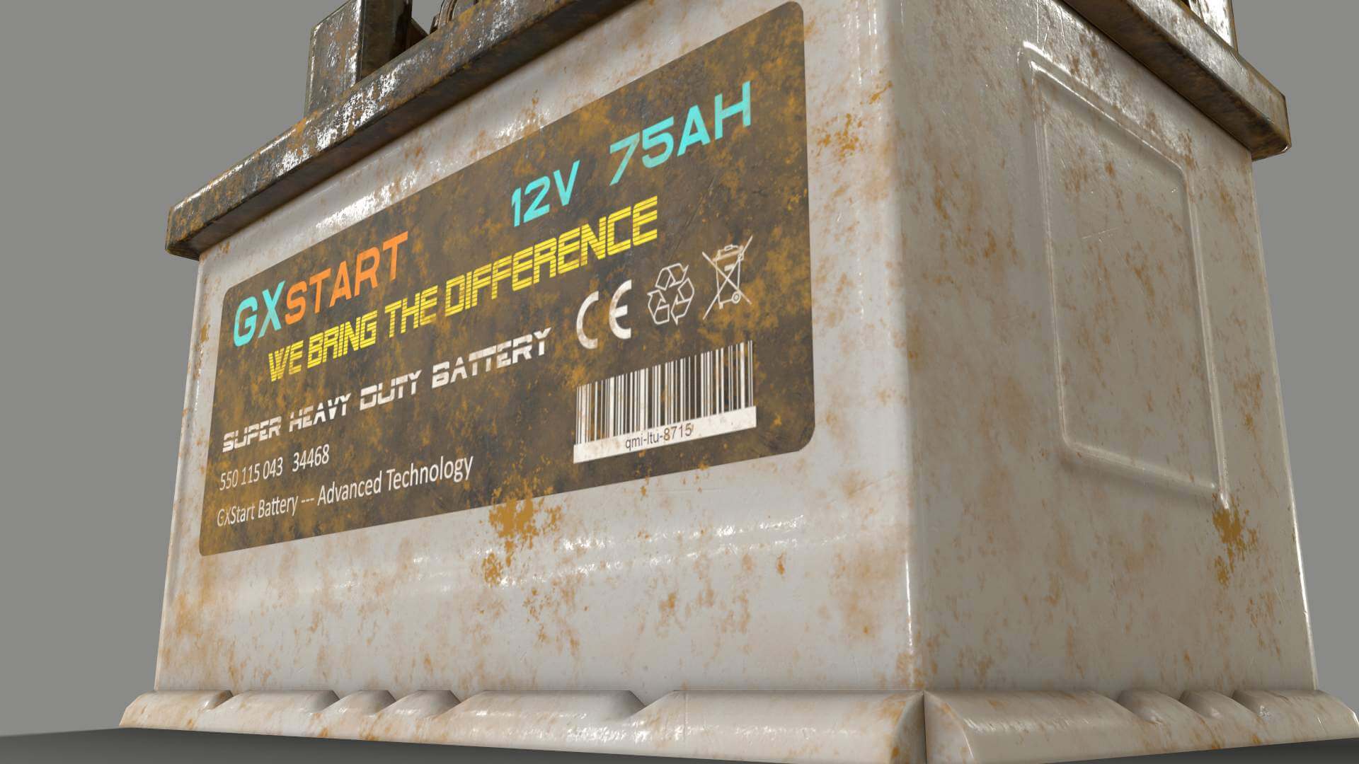 Car Battery - White 3D Model by PBR Cool