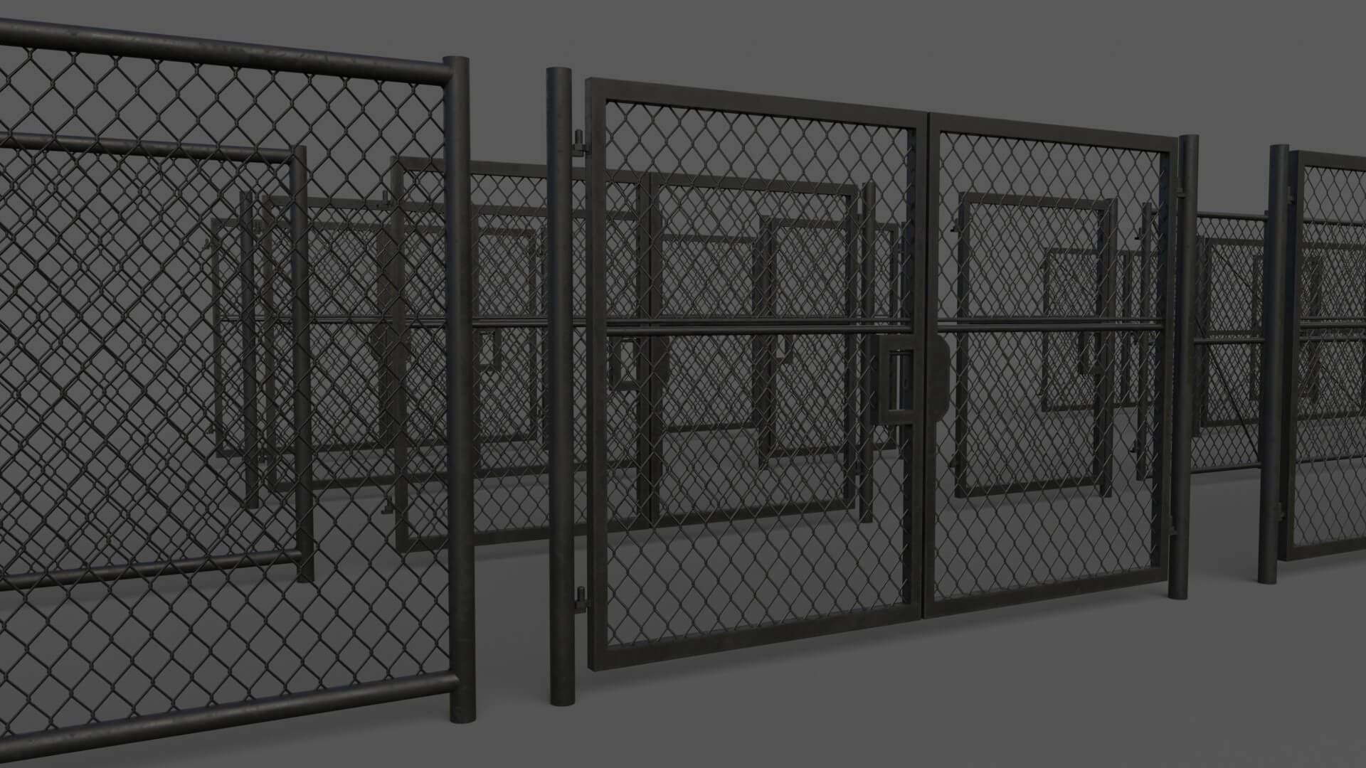 Chain Link Fence for Court F - 3D Model by PBR Cool