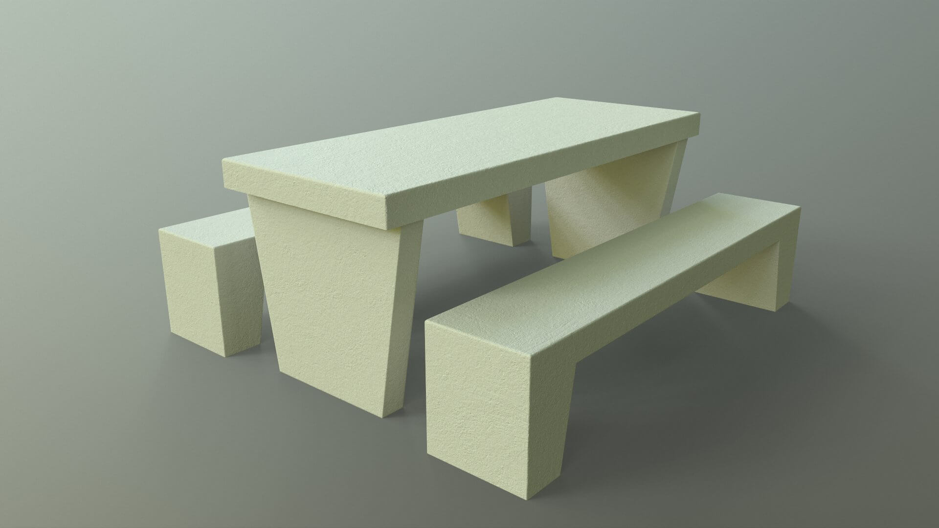 Concrete Picnic Table A - 3D Model by PBR Cool