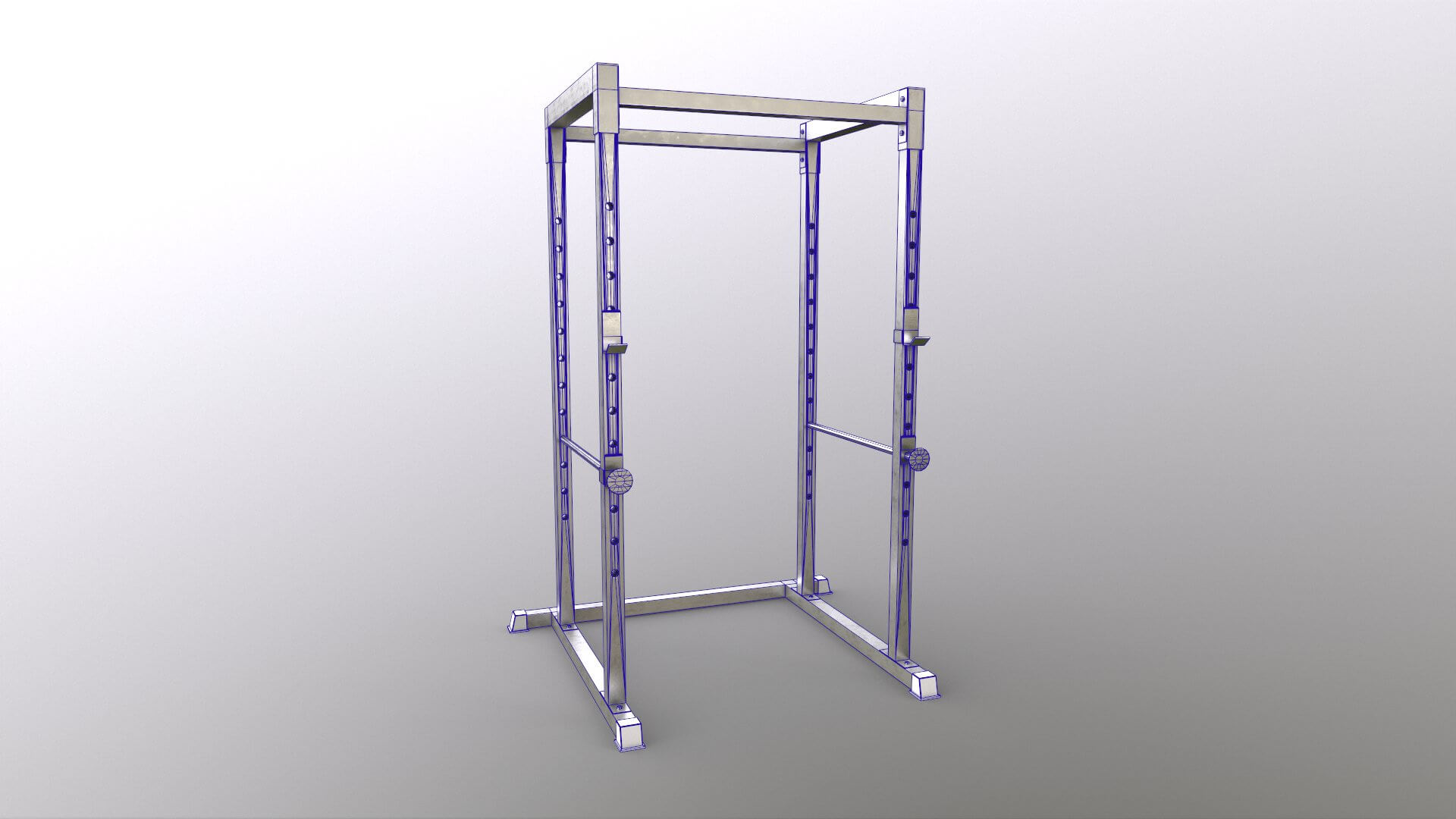 Gym Power Cage Multifunction - Type A 3D Model by PBR Cool