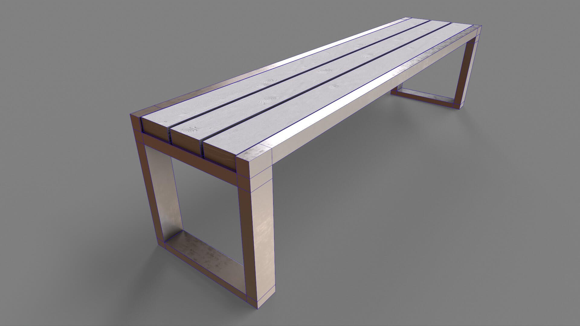 Locker Room Seat Bench 01 - 3D Model by PBR Cool
