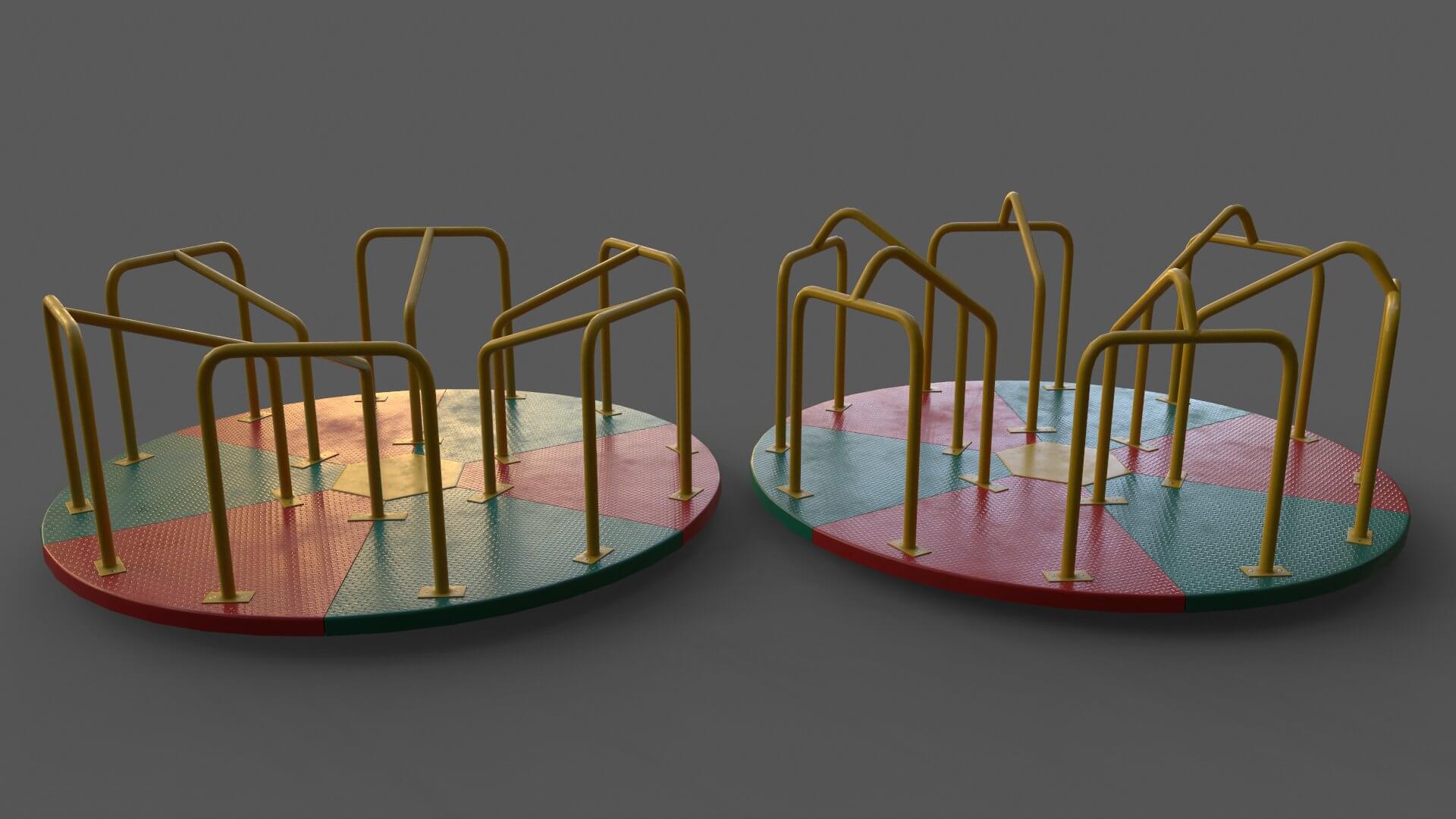 Merry Go Round Roundabout A - 3D Model by PBR Cool