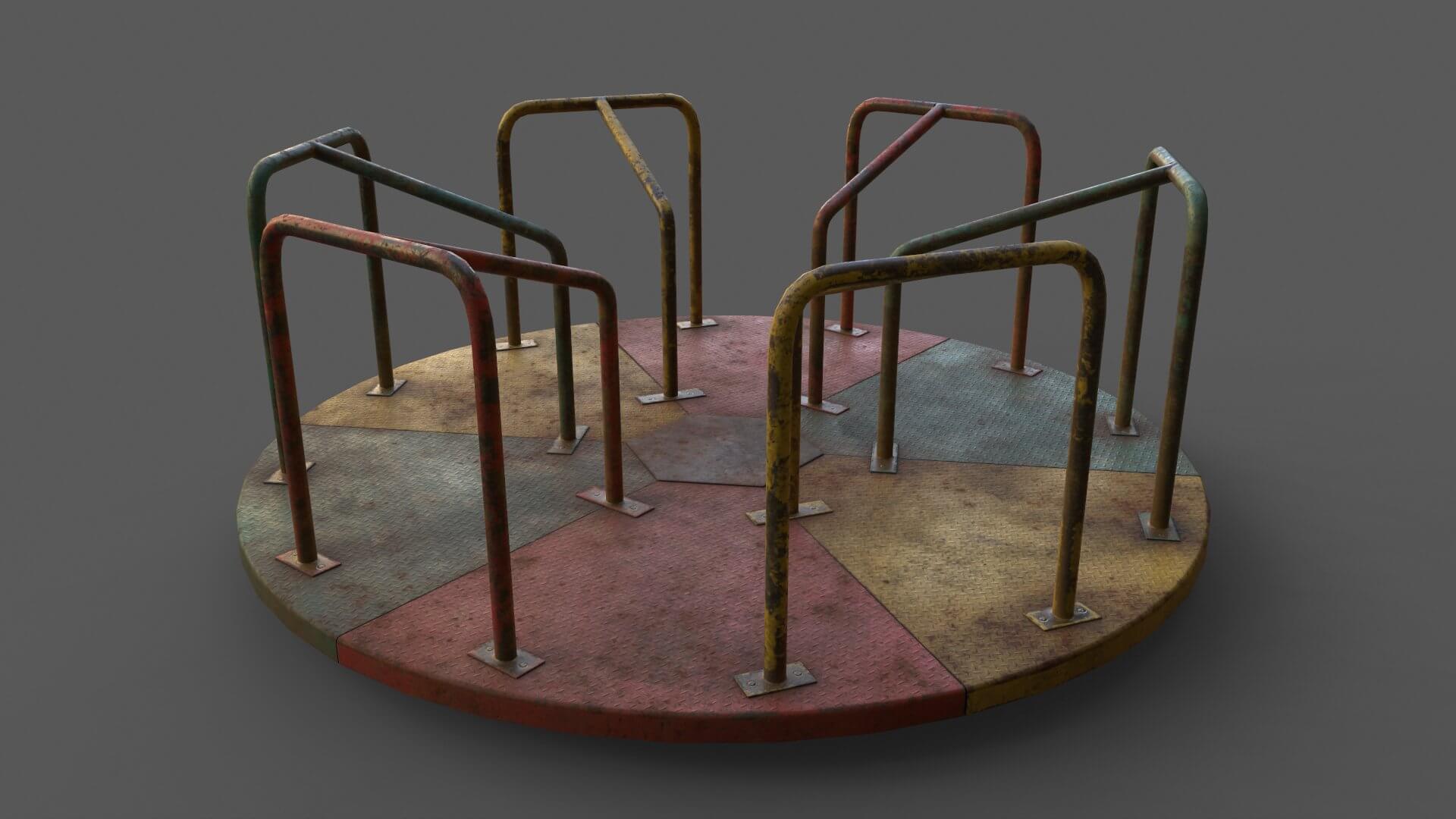Merry Go Round Roundabout A - 3D Model by PBR Cool