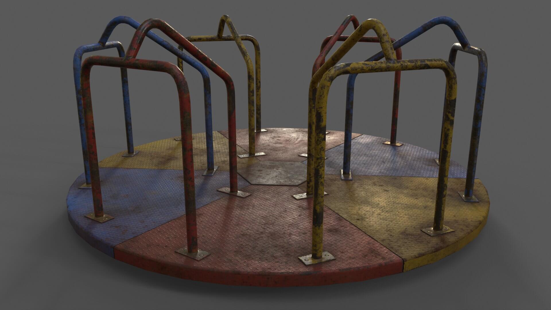 Merry Go Round Roundabout A - 3D Model by PBR Cool