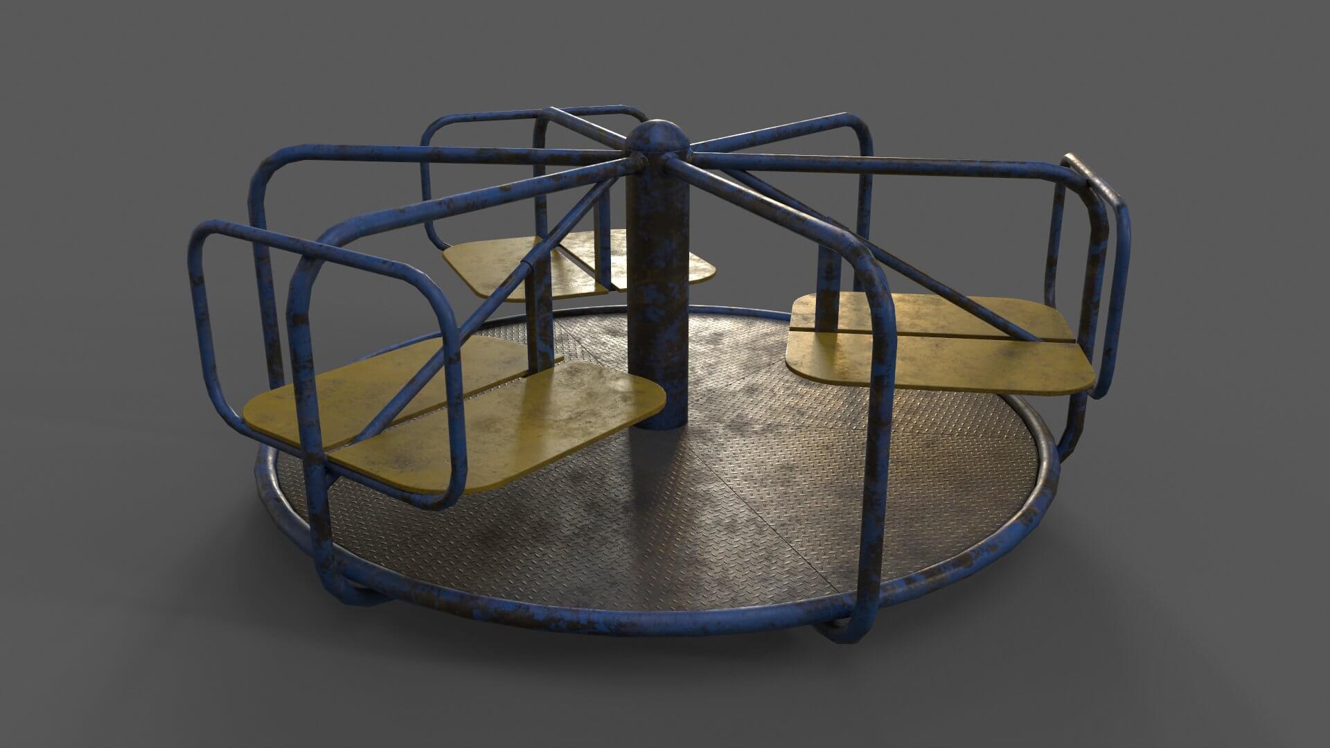 Merry Go Round Roundabout C - 3D Model by PBR Cool