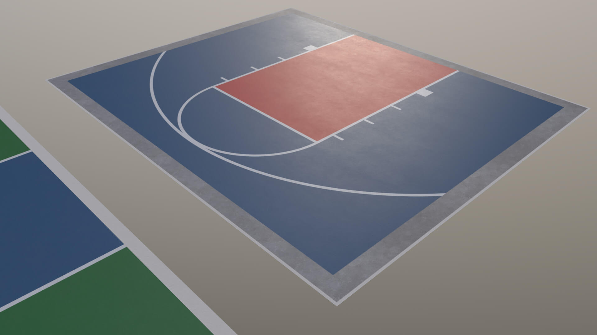 Mini Basketball Court Floor - 3D Model by PBR Cool