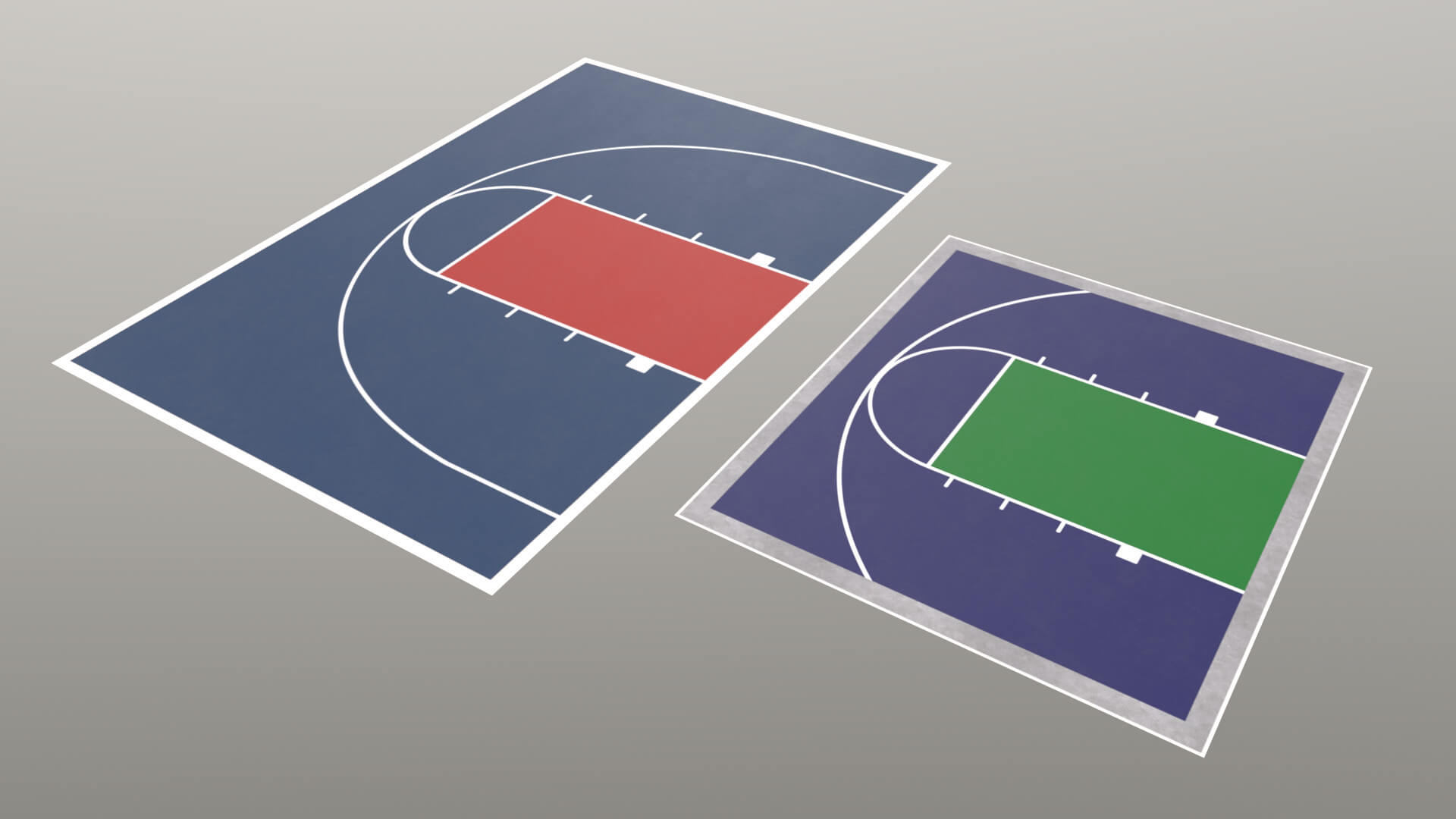 Mini Basketball Court Floor - 3D Model by PBR Cool