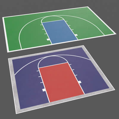 Mini Basketball Court Floor - 3D Model by PBR Cool