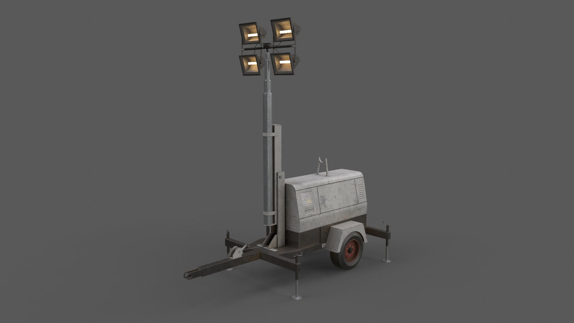 Mobile Light Tower Generator B - Multi Color Pack 3D Model by PBR Cool