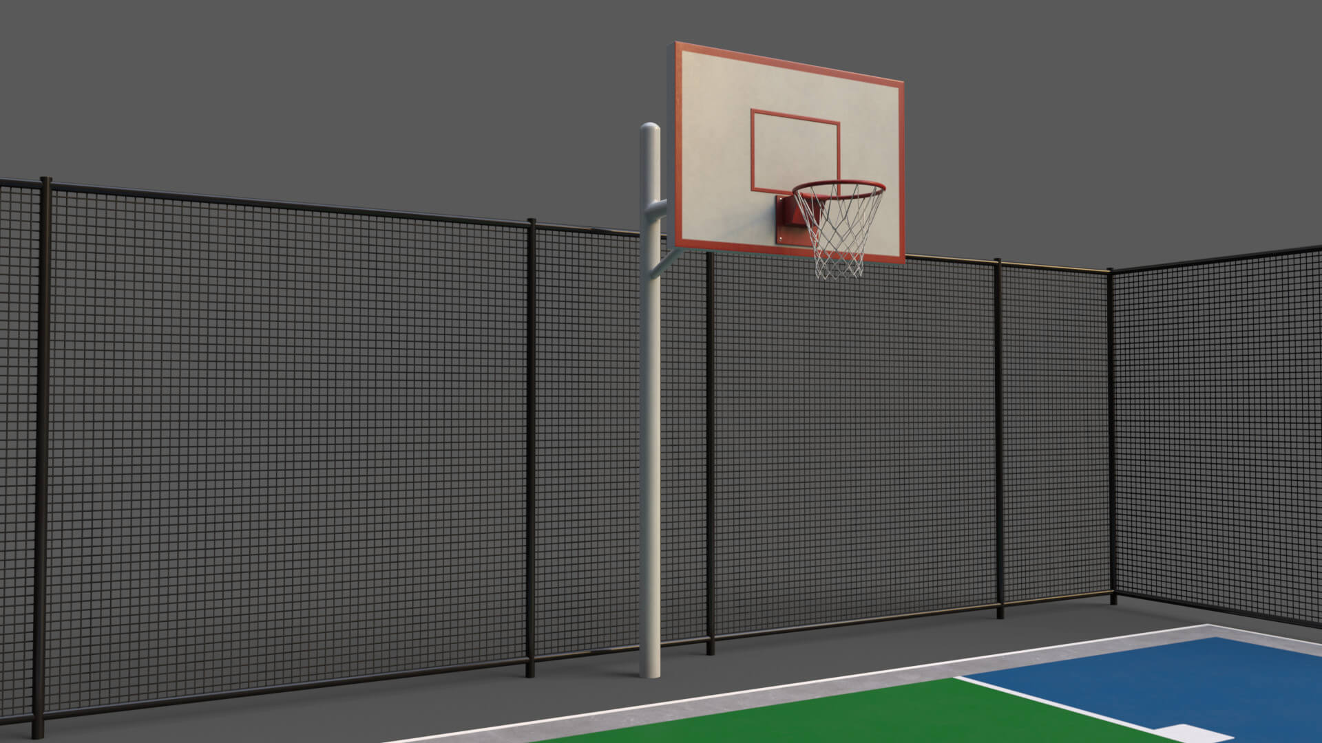 Modular Outdoor Basketball Court B - 3D Model by PBR Cool
