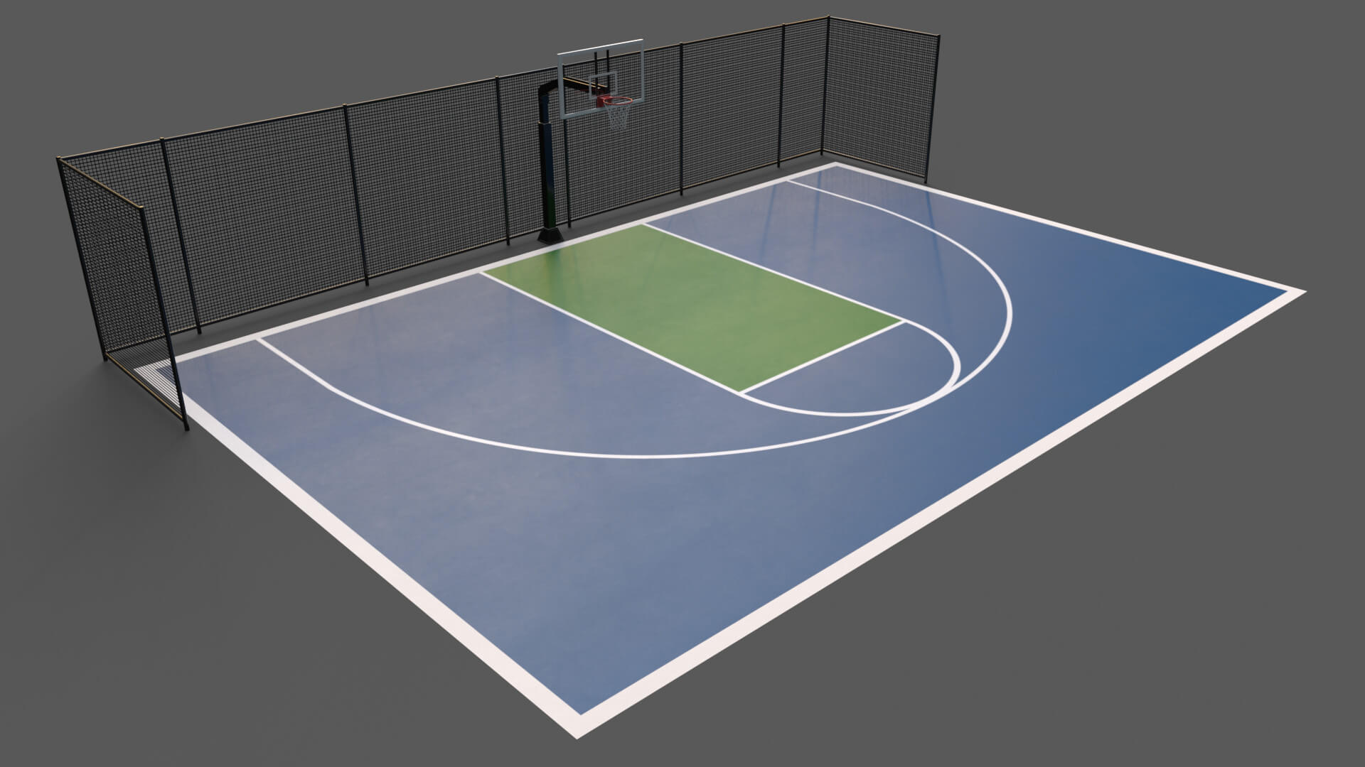 Modular Outdoor Basketball Court B - 3D Model by PBR Cool