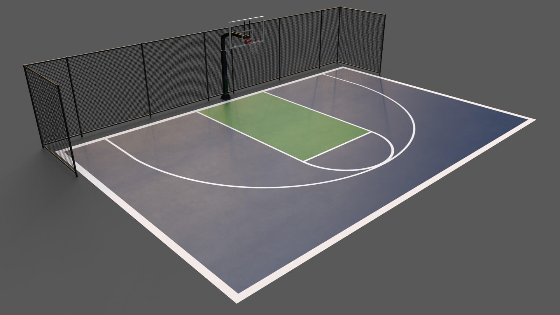 Modular Outdoor Basketball Court B - 3D Model by PBR Cool