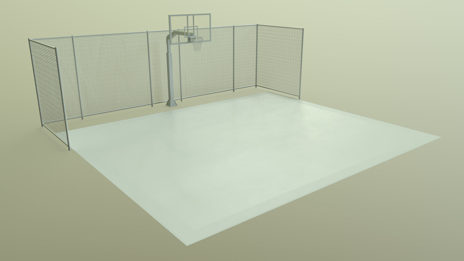 Modular Outdoor Basketball Court B - 3D Model by PBR Cool