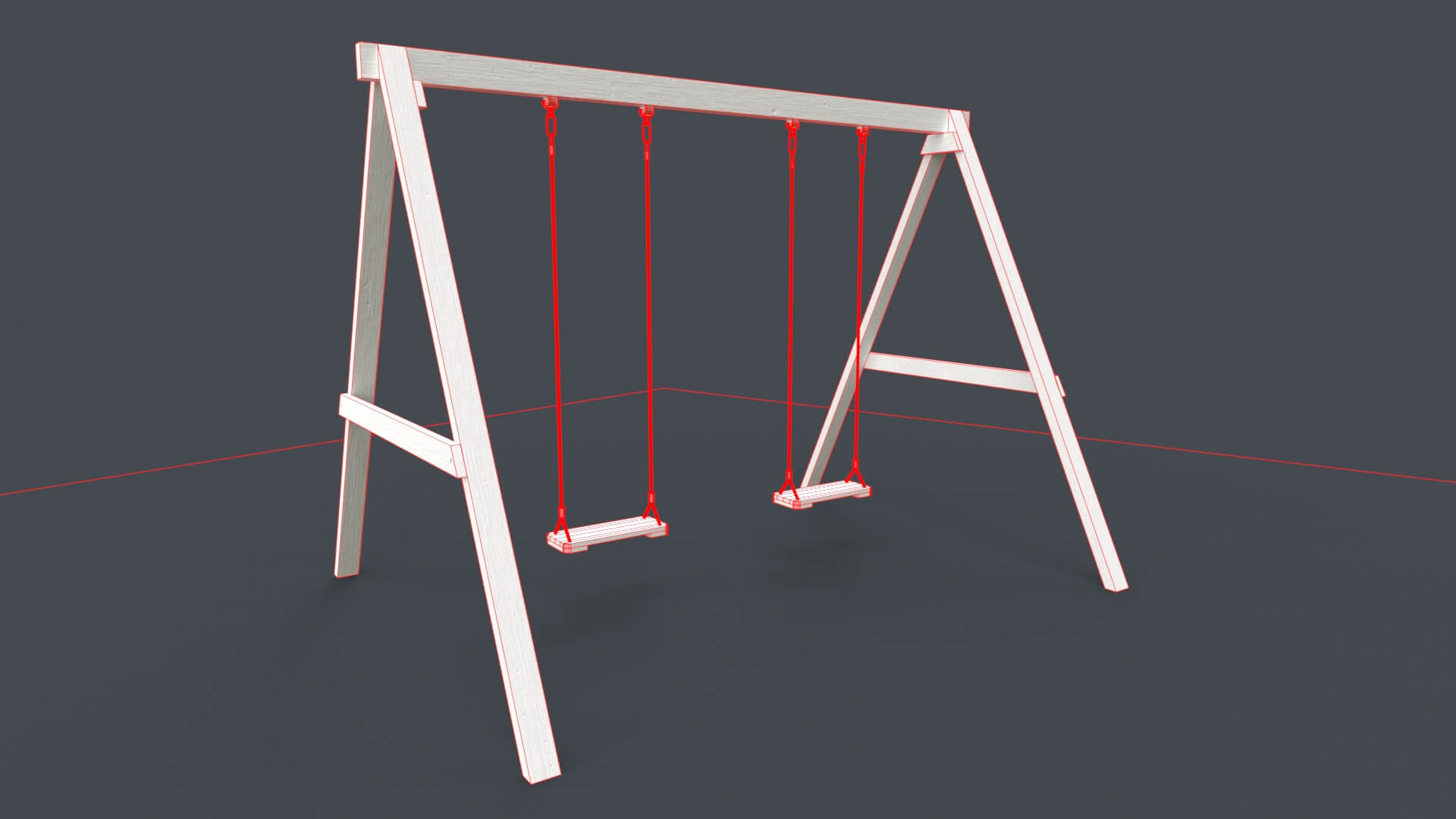 Modular Outdoor Playground Swing Sets B - 3D Model by PBR Cool