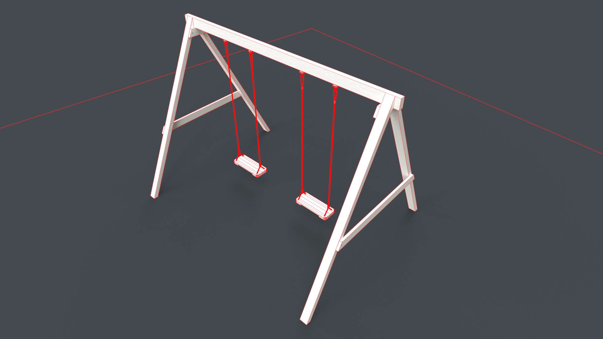 Modular Outdoor Playground Swing Sets B - 3D Model by PBR Cool