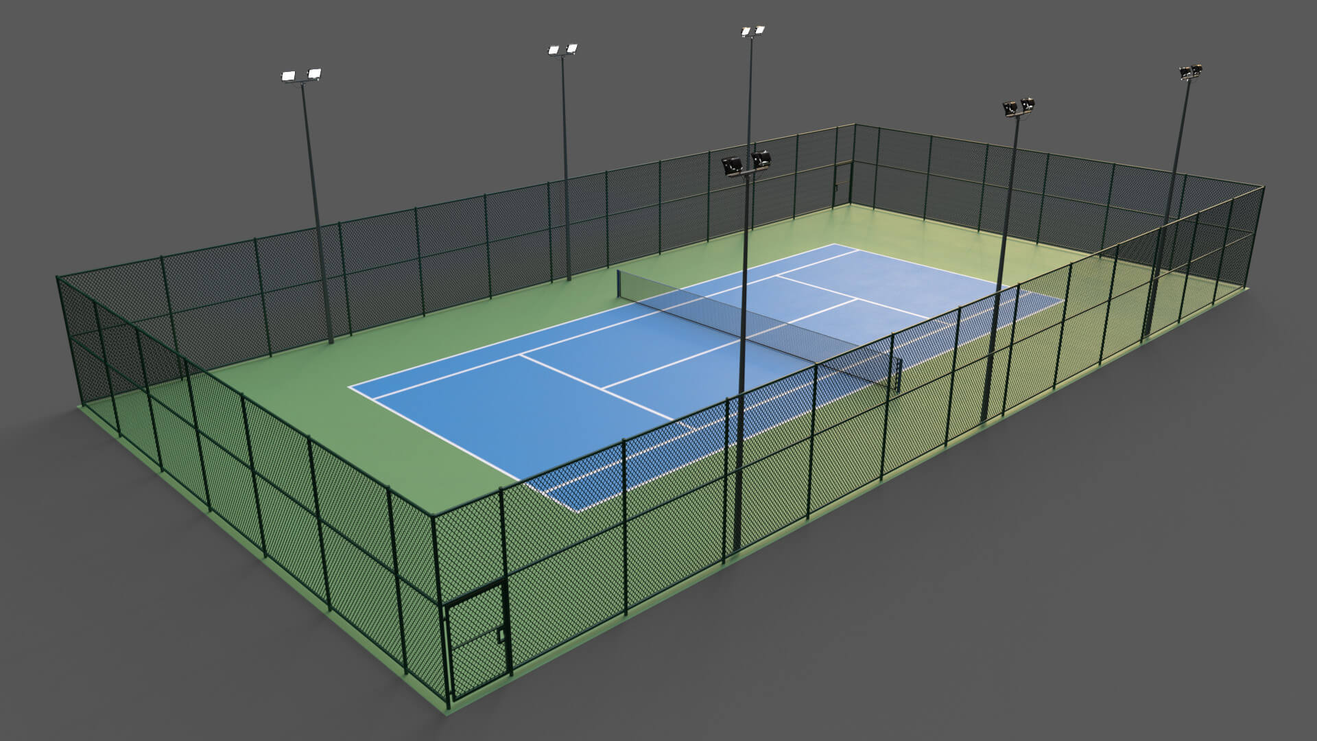 Modular Outdoor Tennis Court - 3D Model by PBR Cool