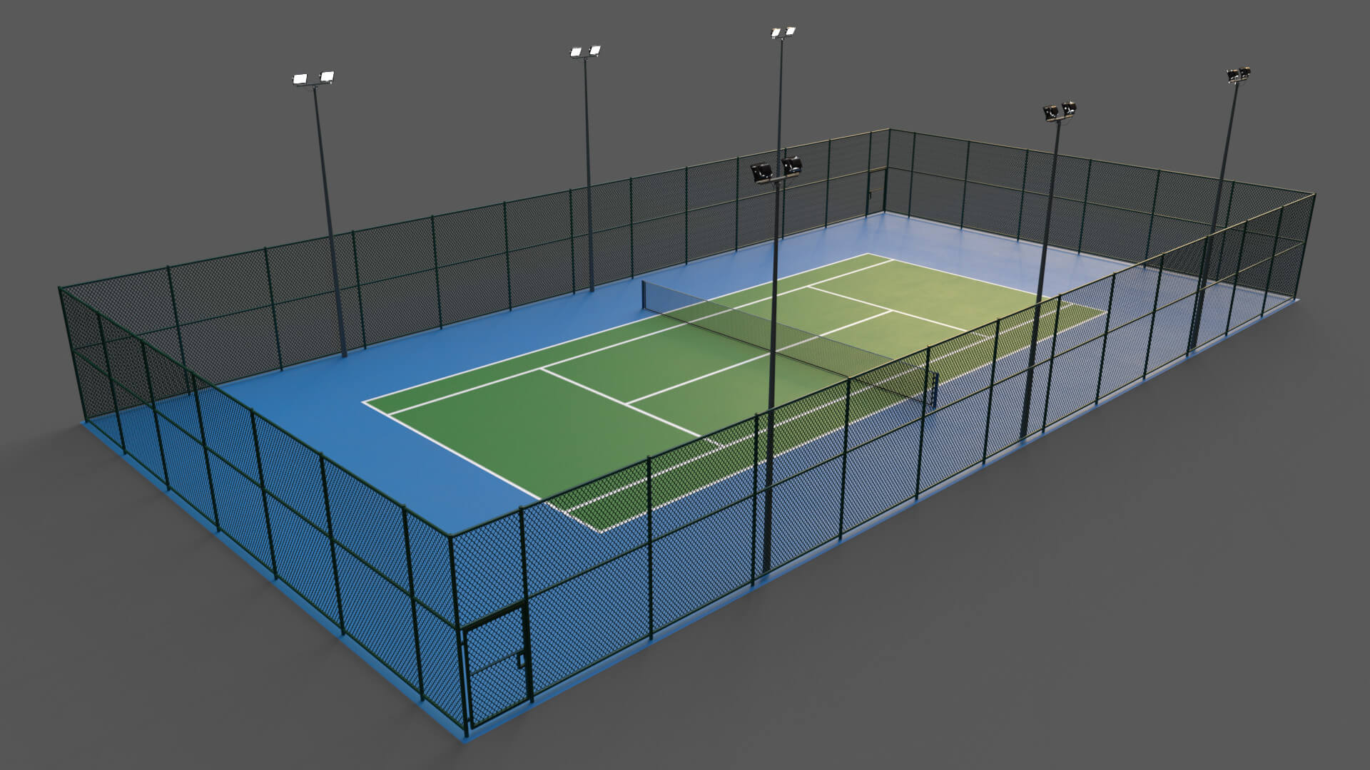 Modular Outdoor Tennis Court - 3D Model by PBR Cool