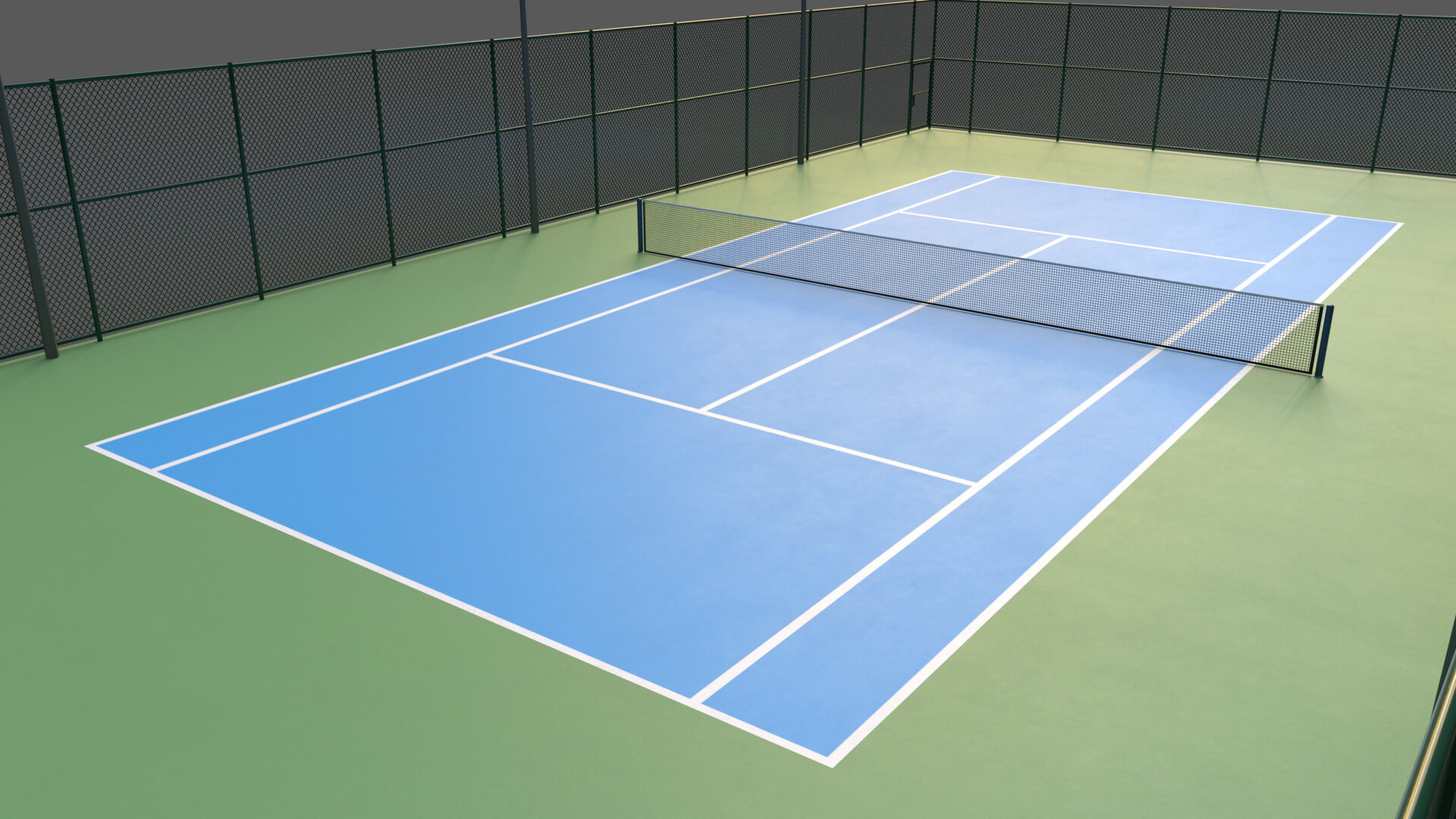 Modular Outdoor Tennis Court - 3D Model by PBR Cool
