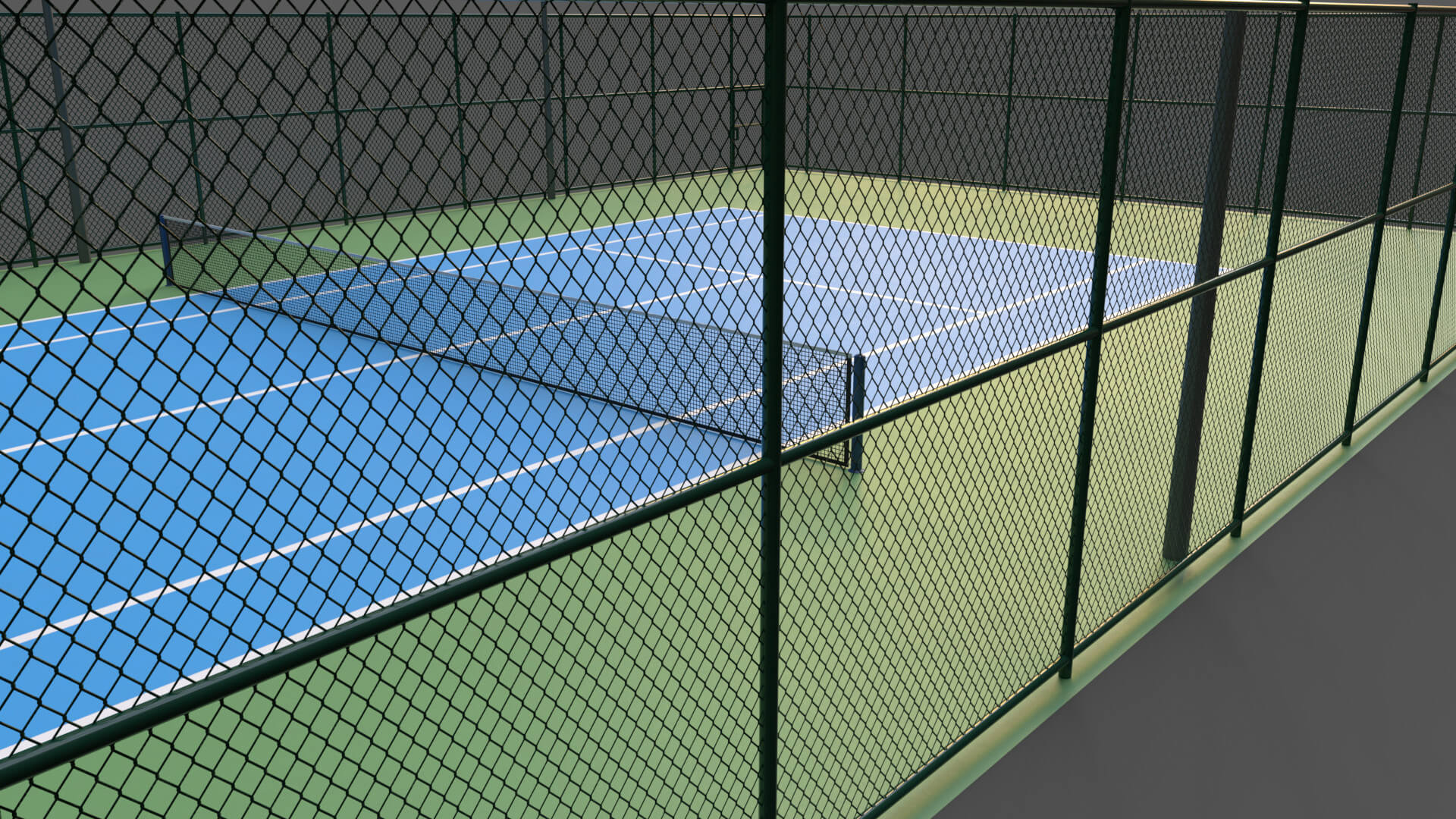 Modular Outdoor Tennis Court - 3D Model by PBR Cool