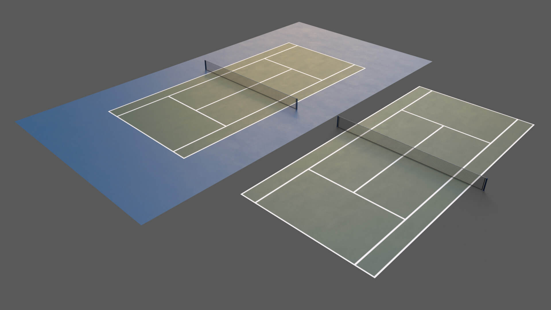 Modular Outdoor Tennis Court - 3D Model by PBR Cool