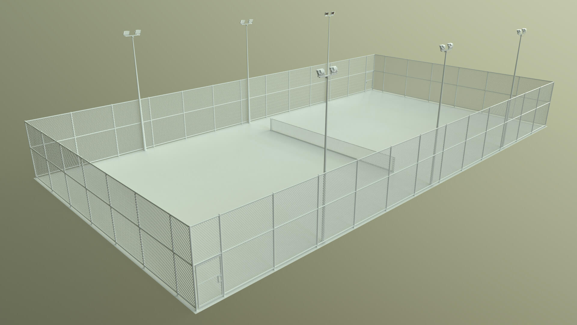 Modular Outdoor Tennis Court - 3D Model by PBR Cool