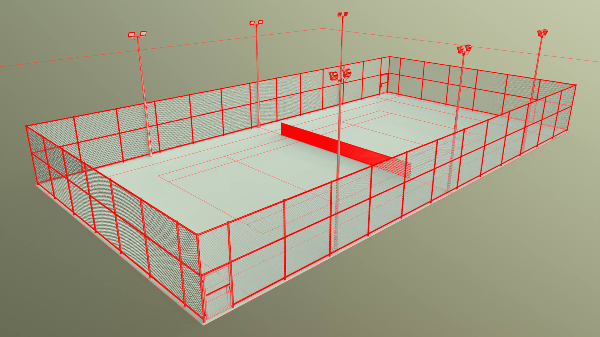 Modular Outdoor Tennis Court - 3D Model by PBR Cool