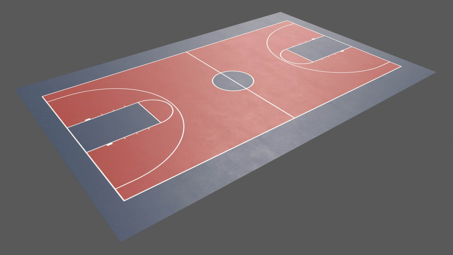 Multi Sports Game Court Floor - 3D Model by PBR Cool
