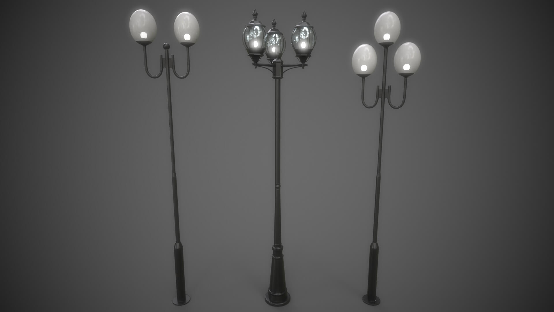 Outdoor Street Lamp Post - 3D Model by PBR Cool