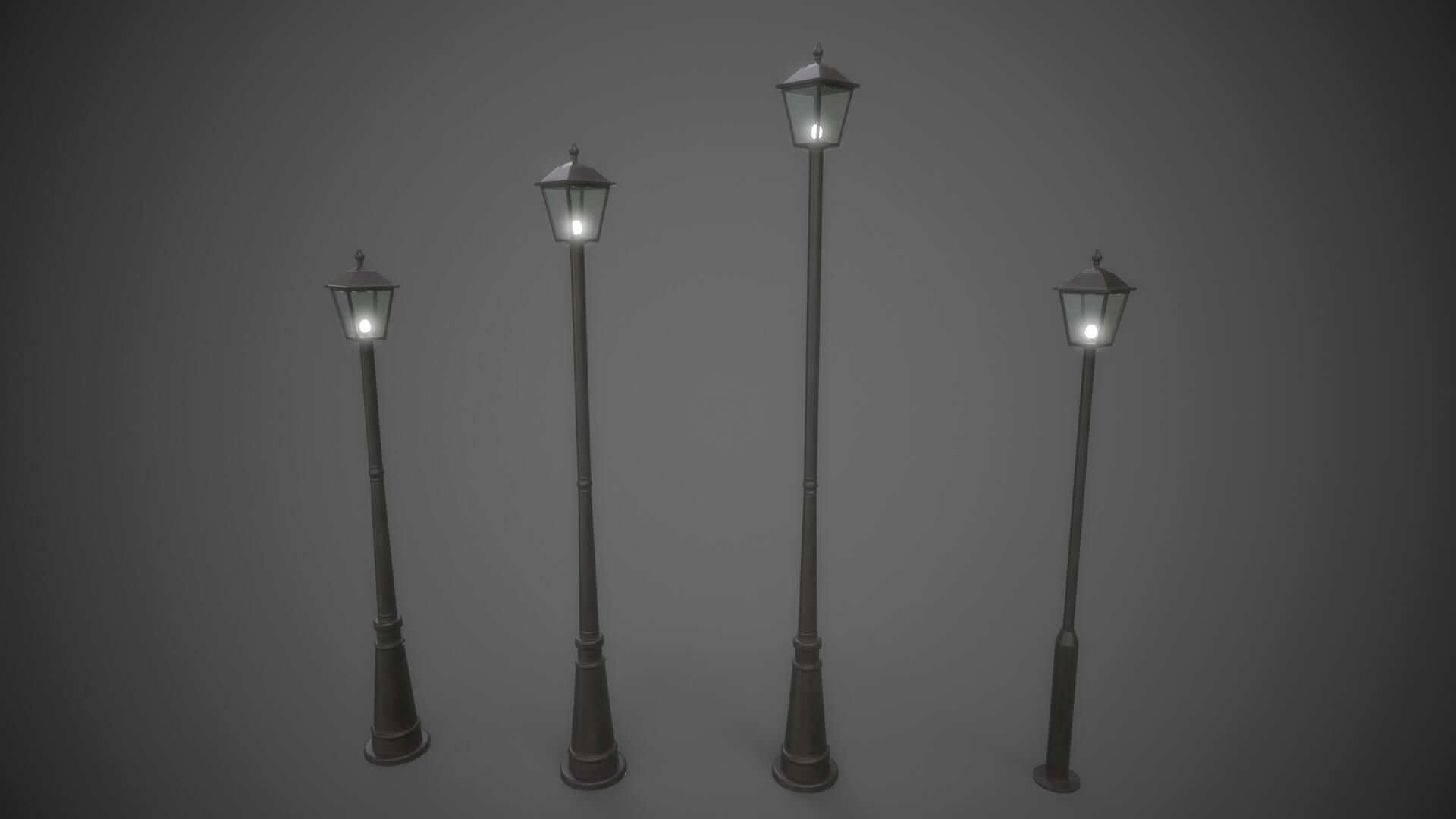 Outdoor Street Lamp Post - 3D Model by PBR Cool