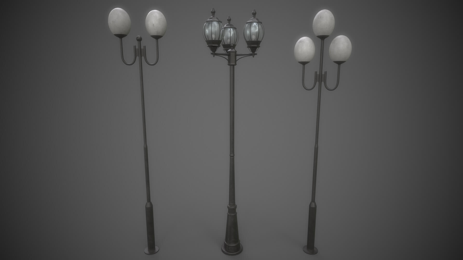 Outdoor Street Lamp Post - 3D Model by PBR Cool