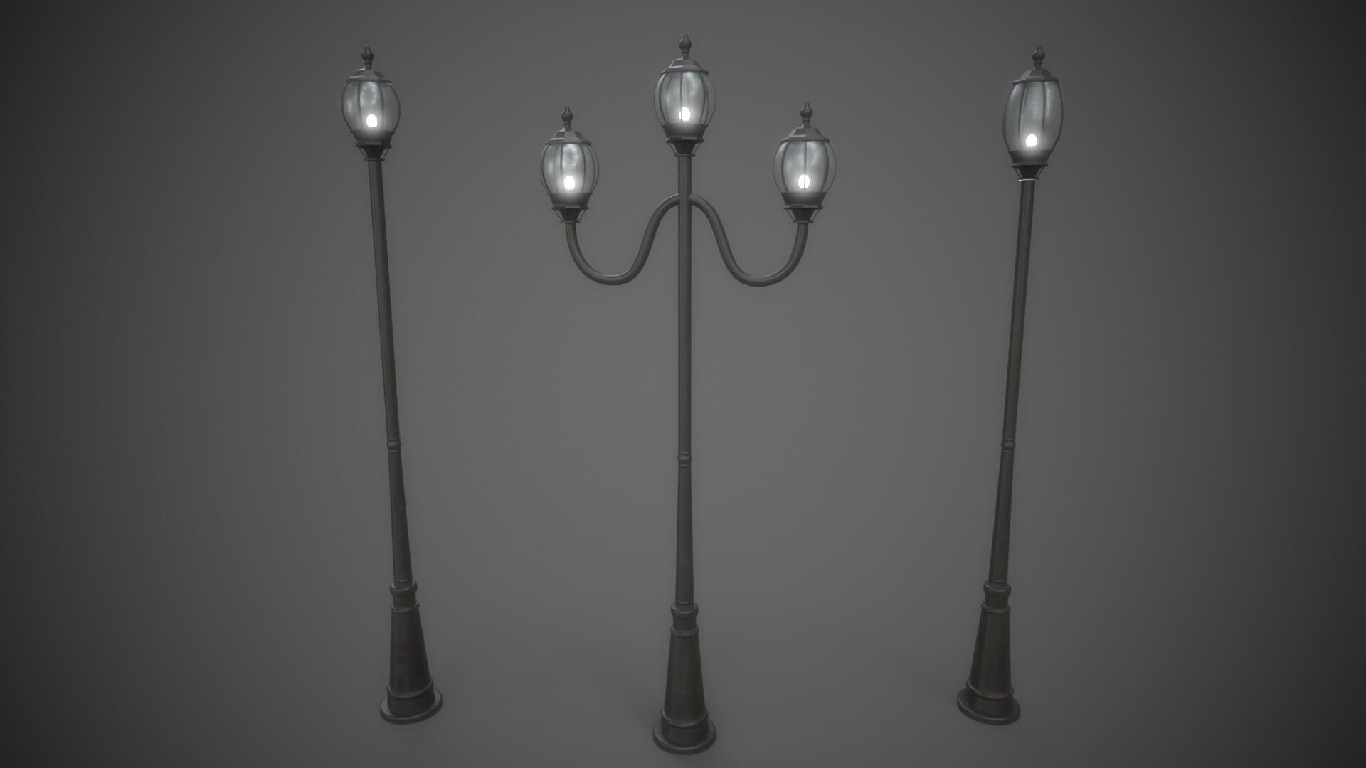 Outdoor Street Lamp Post - 3D Model by PBR Cool