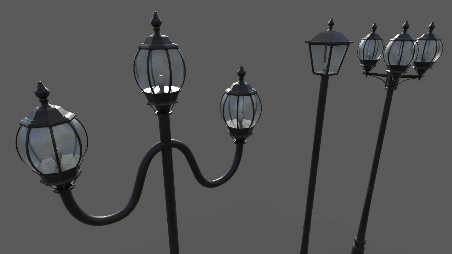 Outdoor Street Lamp Post - 3D Model by PBR Cool