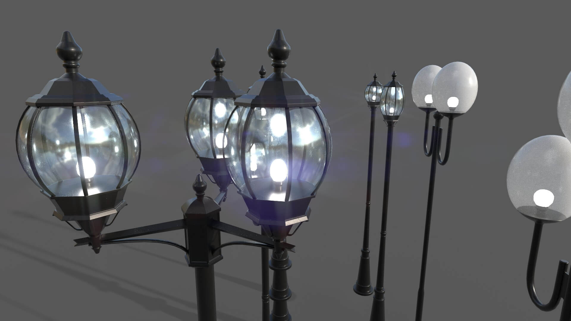 Outdoor Street Lamp Post - 3D Model by PBR Cool