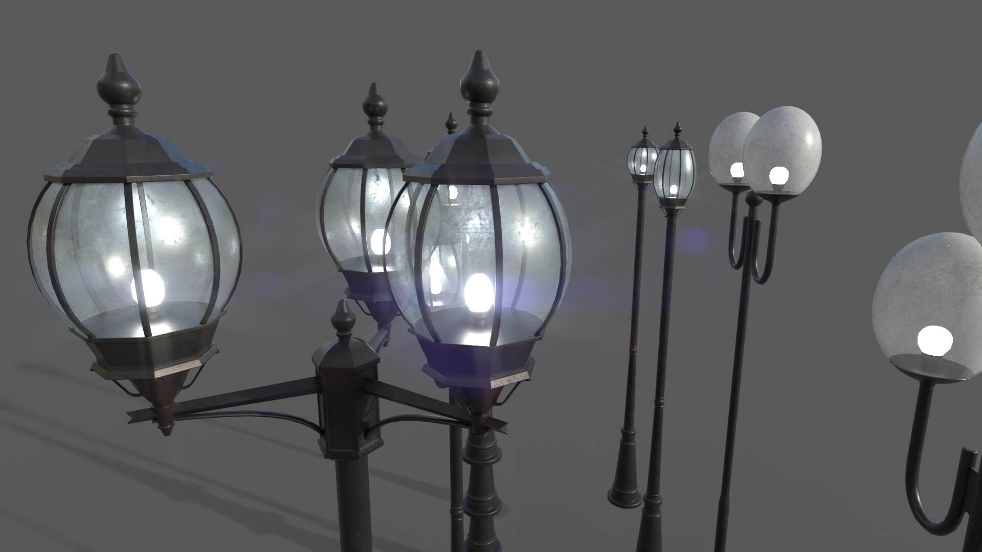 Outdoor Street Lamp Post - 3D Model by PBR Cool